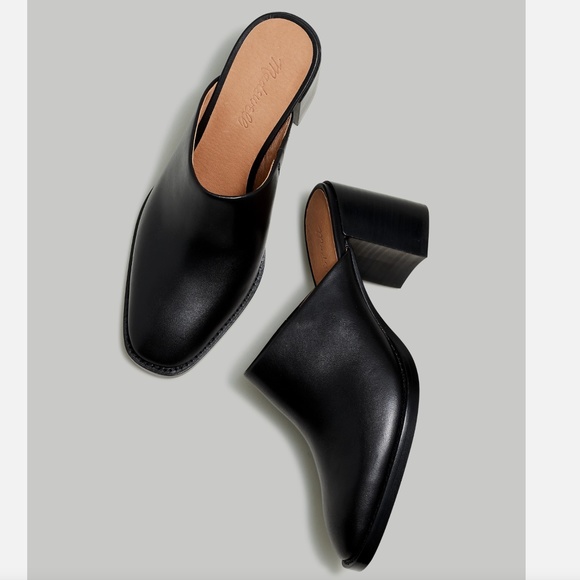 Madewell | Shoes | New Madewell The Macarro Mule In True Black Leather ...